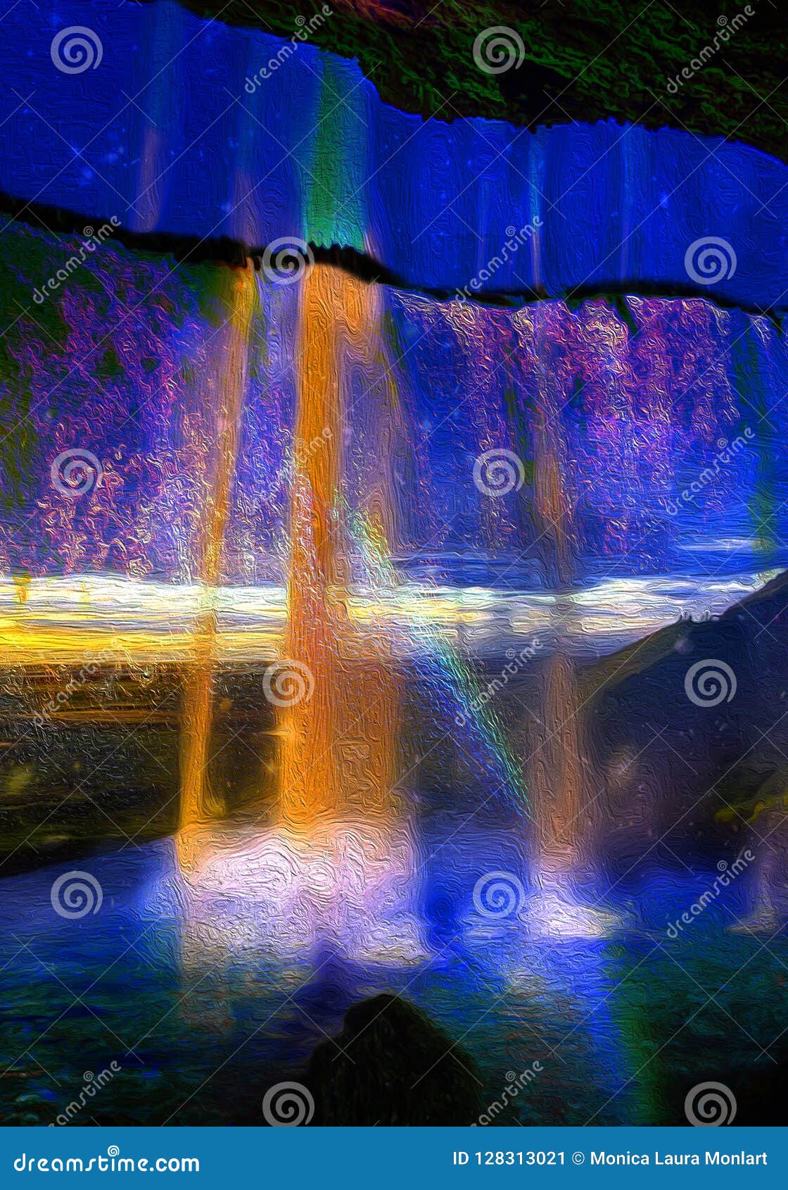 The Joy of Waters and Colors Stock Illustration - Illustration of force ...