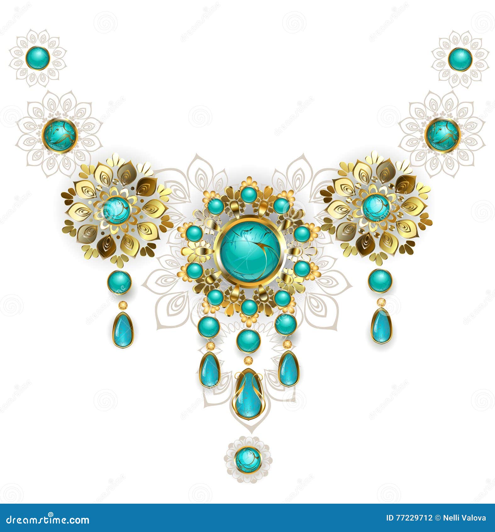 Joyería con turquesa ilustración del vector. Ilustración de arabesco ...