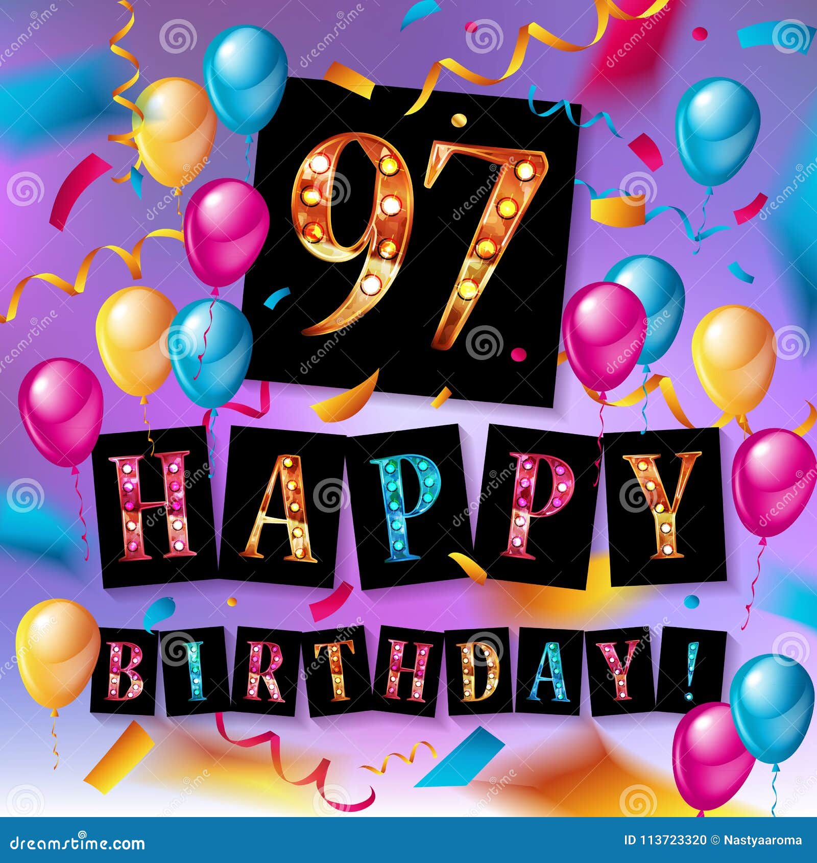 Joyeux Anniversaire 97 Ans D'anniversaire Illustration Stock ...