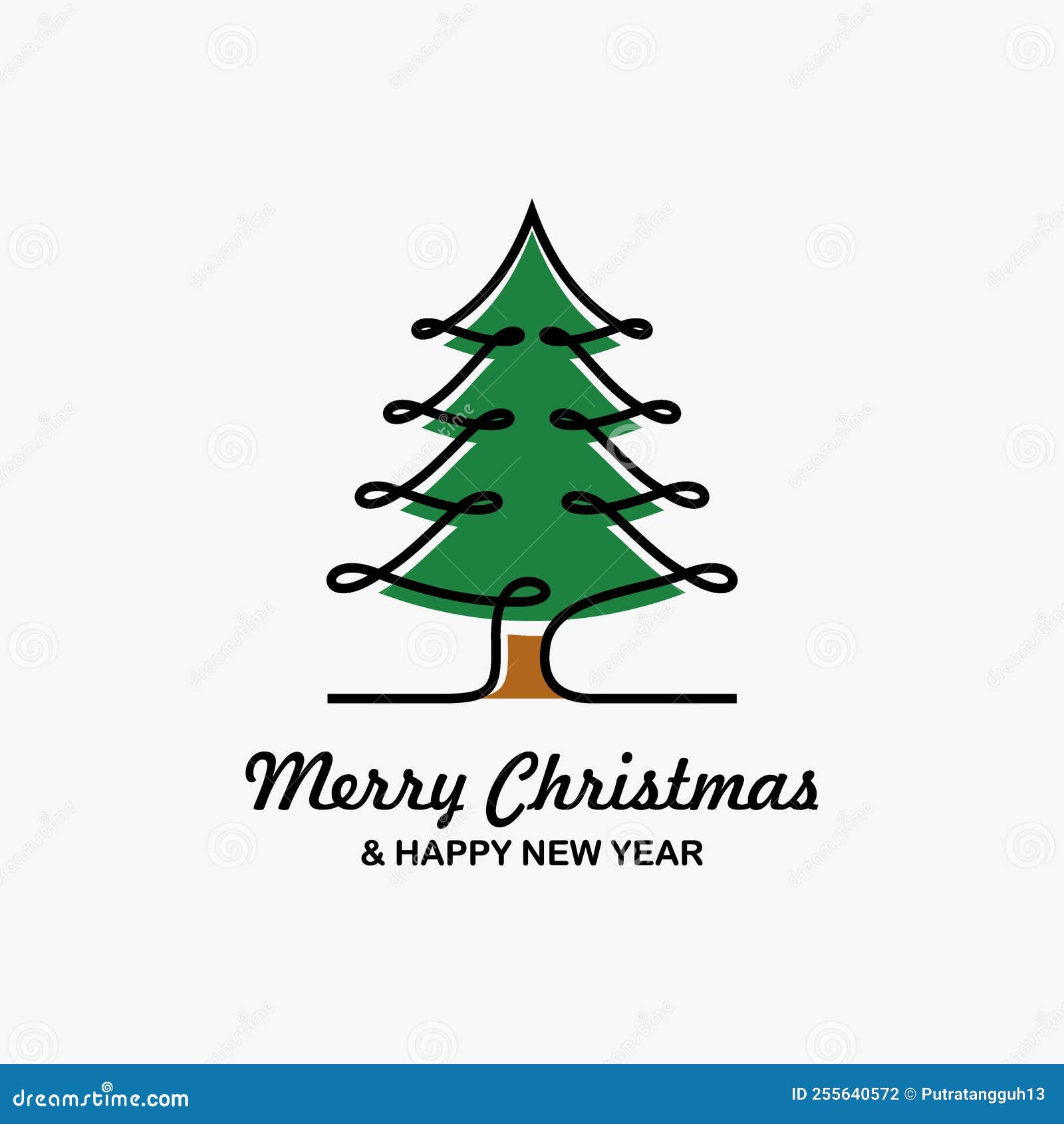 Joyeux Logo De Noël Avec Sapin Illustration de Vecteur - Illustration ...