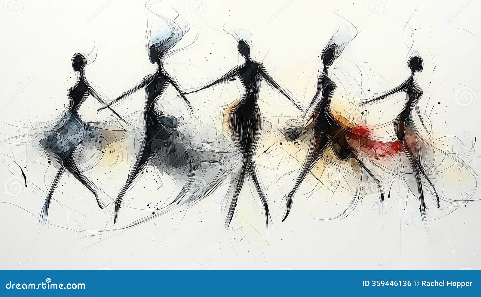 AI Generated. Joyful Abstract Dancers Celebrating Movement Stock ...