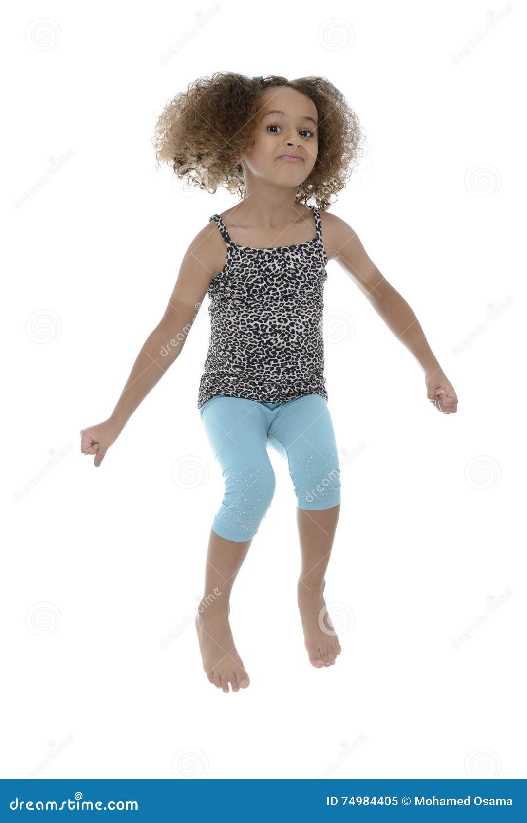 Joyful Active Girl Jumping with Joy Stock Image - Image of girl, funny ...