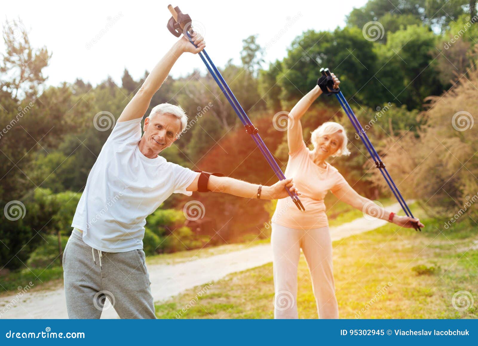 Joyful Active People Doing Physical Exercises Stock Image - Image of ...