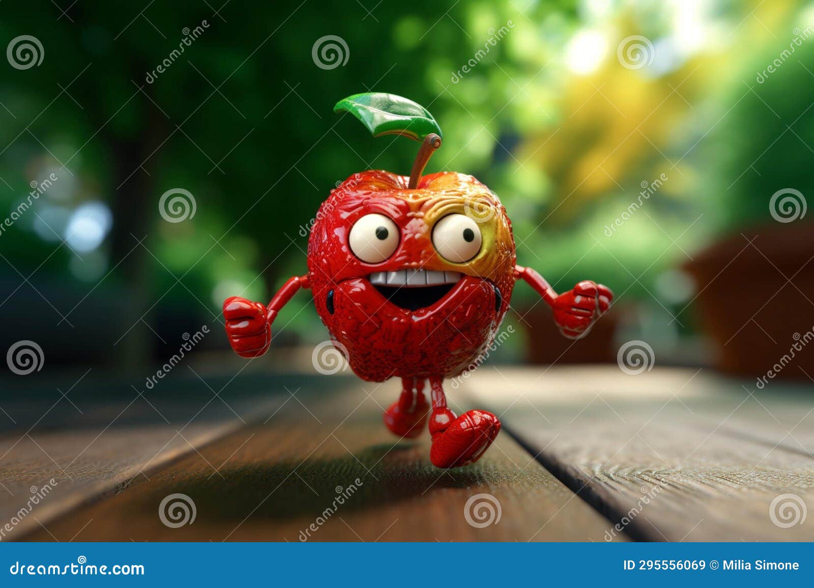 Joyful Apple Dancing with Animated Brilliance Stock Illustration ...