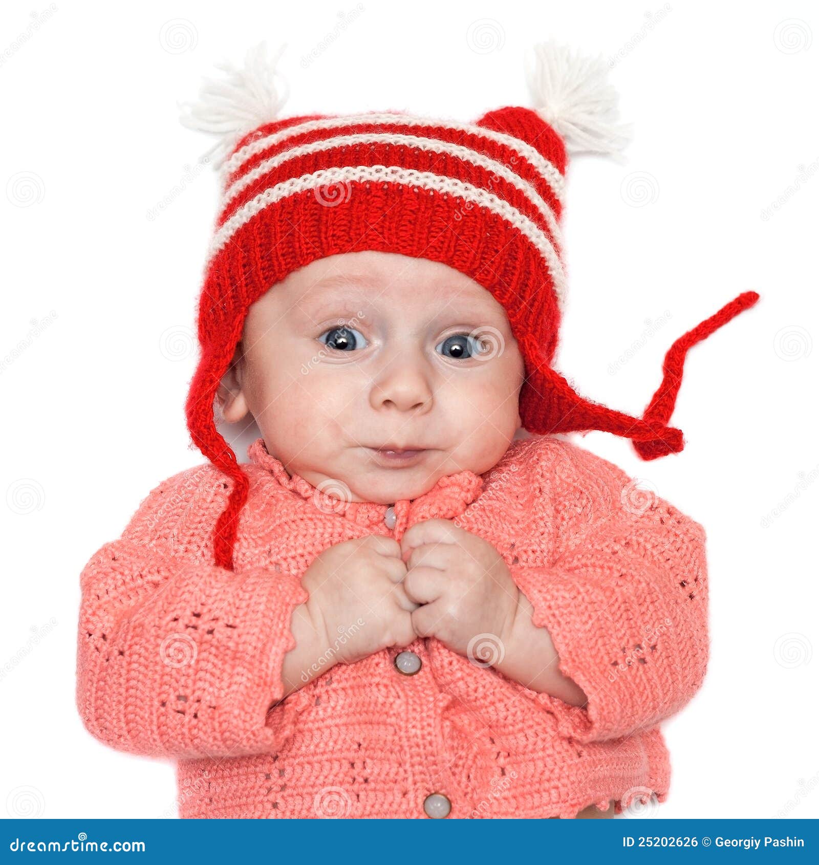 Joyful baby in a hat stock photo. Image of childhood - 25202626