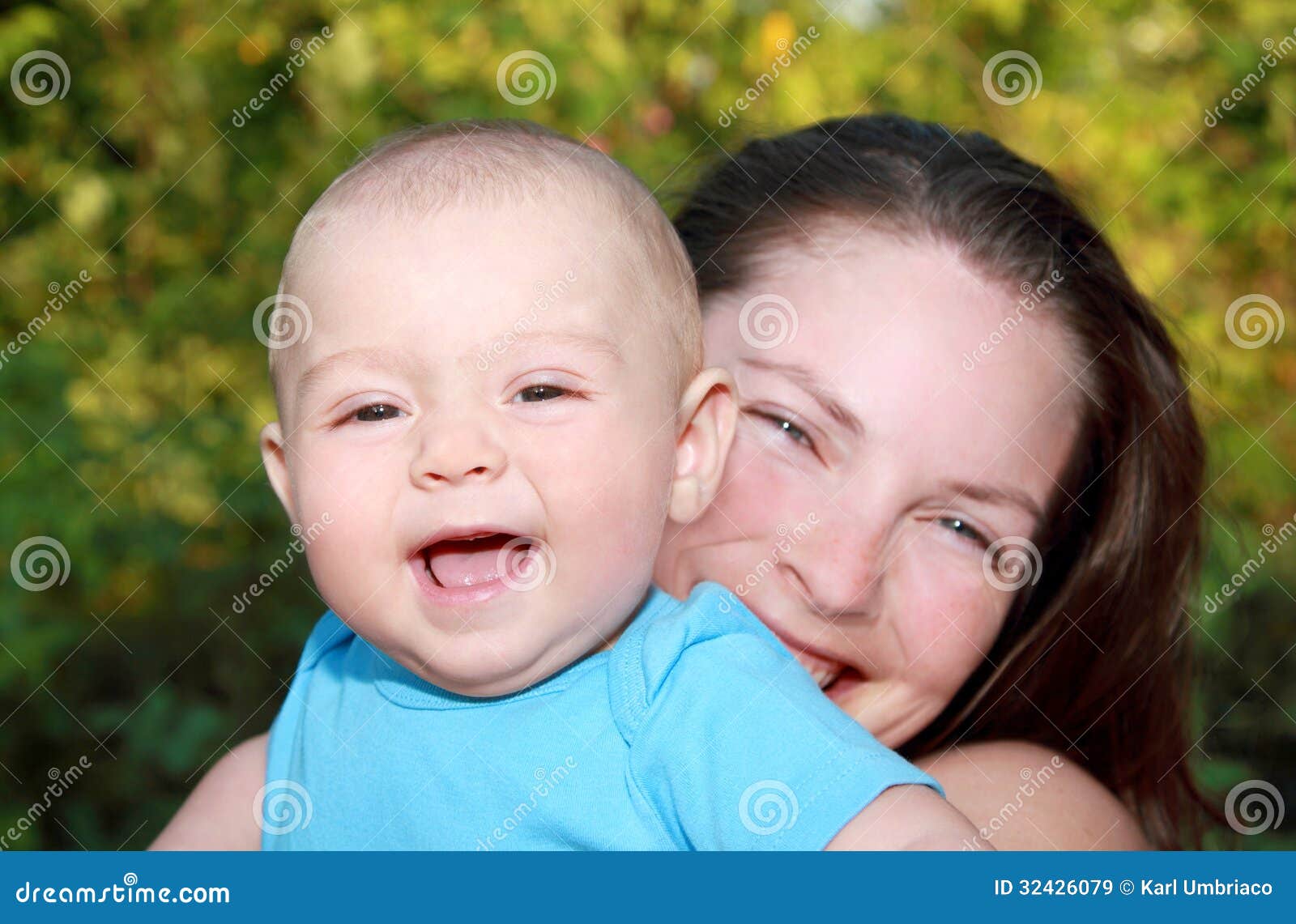 Joyful baby stock image. Image of mother, outdoor, smile - 32426079