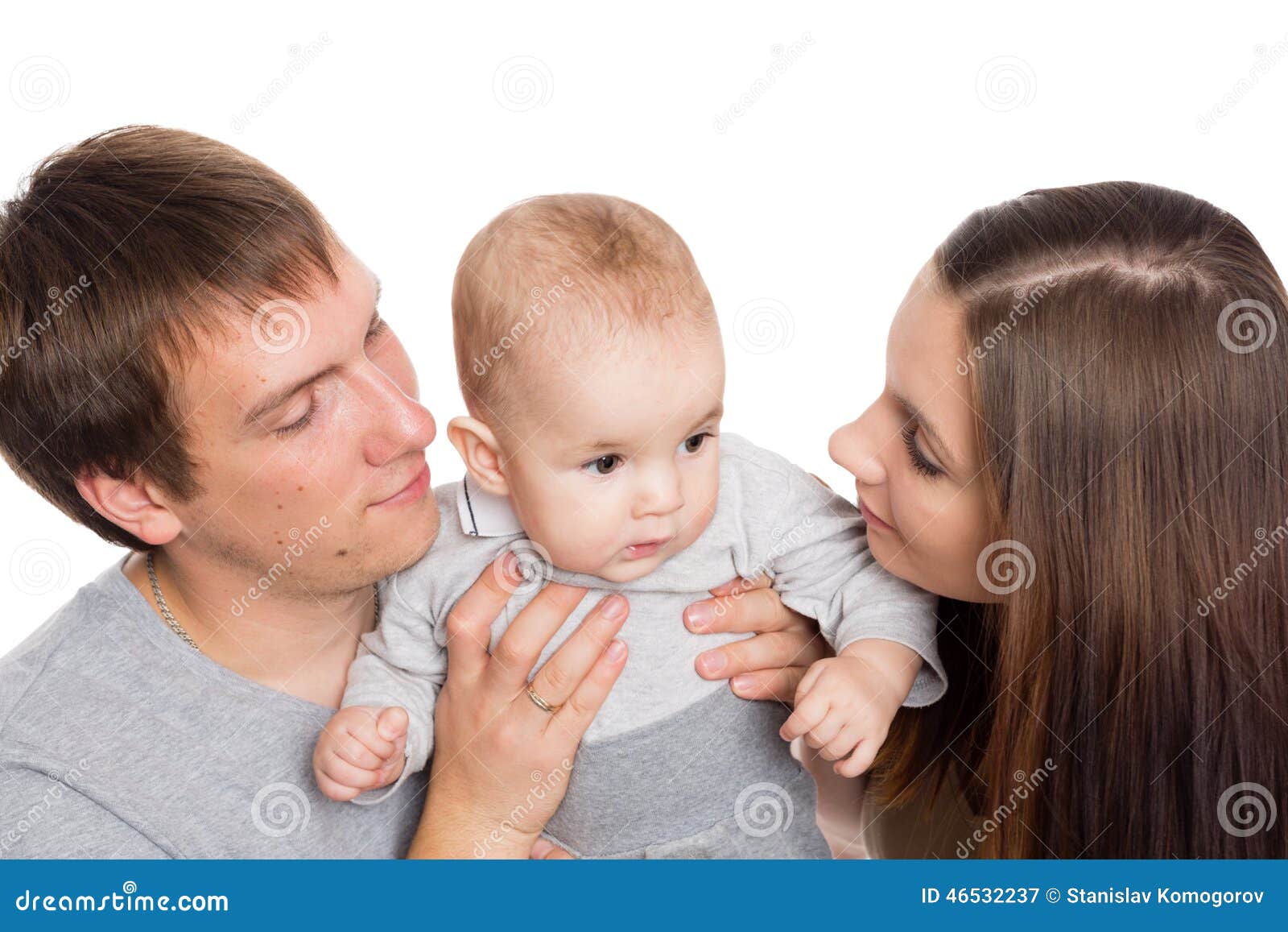 Joyful Boy and His Happy Parents Stock Image - Image of child, male ...