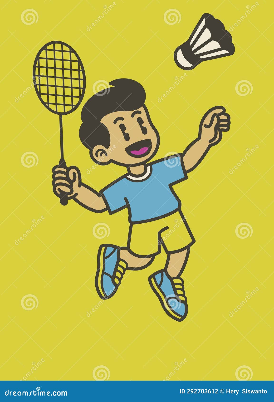 Badminton Kid Cartoon Illustration | CartoonDealer.com #273195187