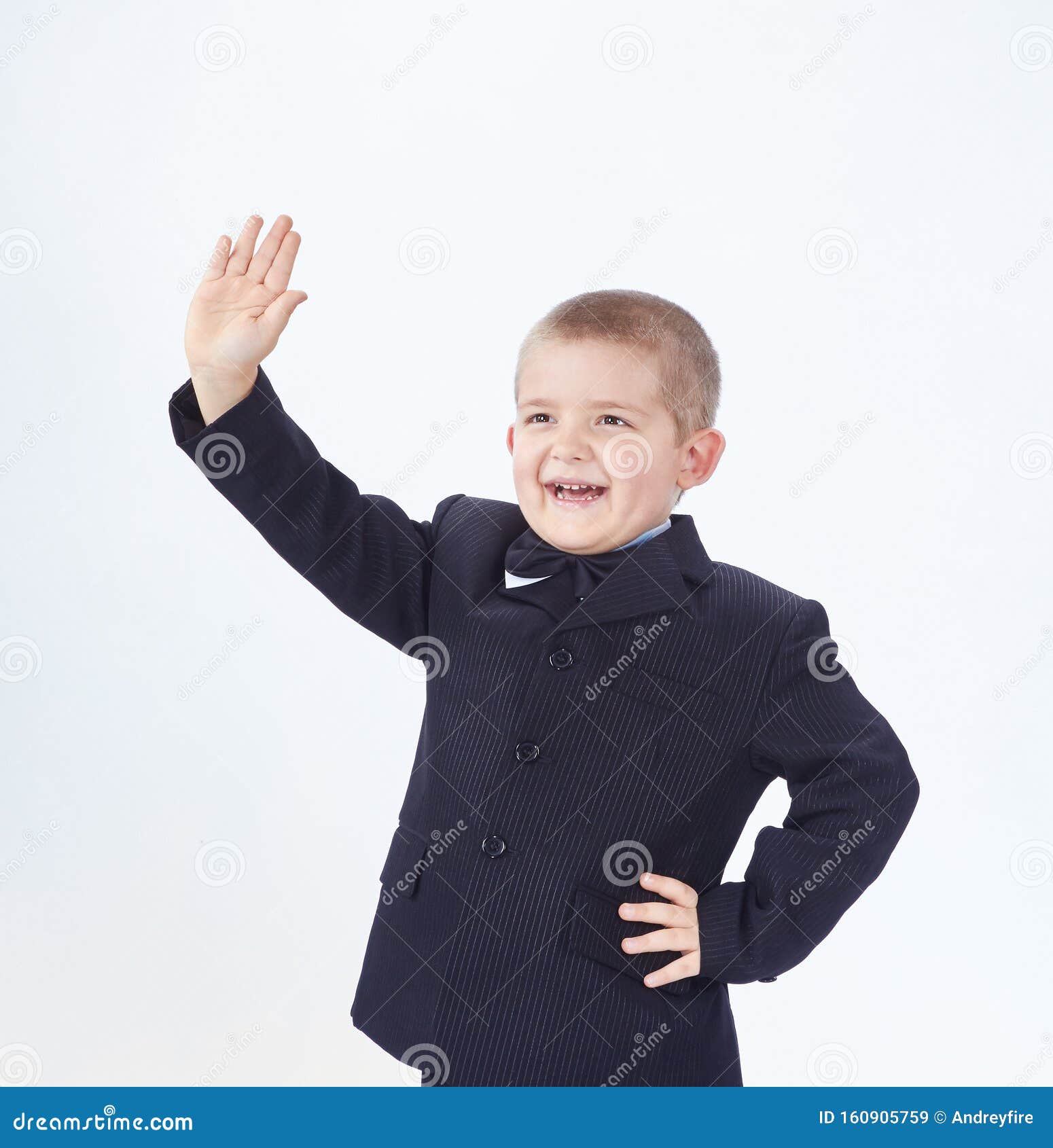 Joyful boy is waving hand stock image. Image of hobby - 160905759