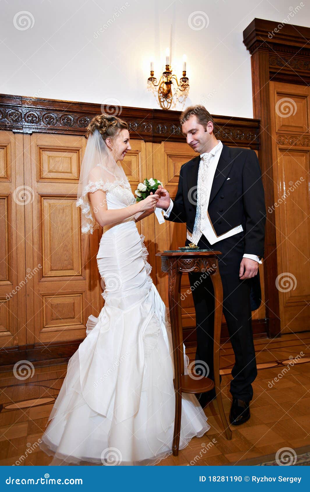 Joyful Bride and Groom at Marriage Registration Stock Photo - Image of ...