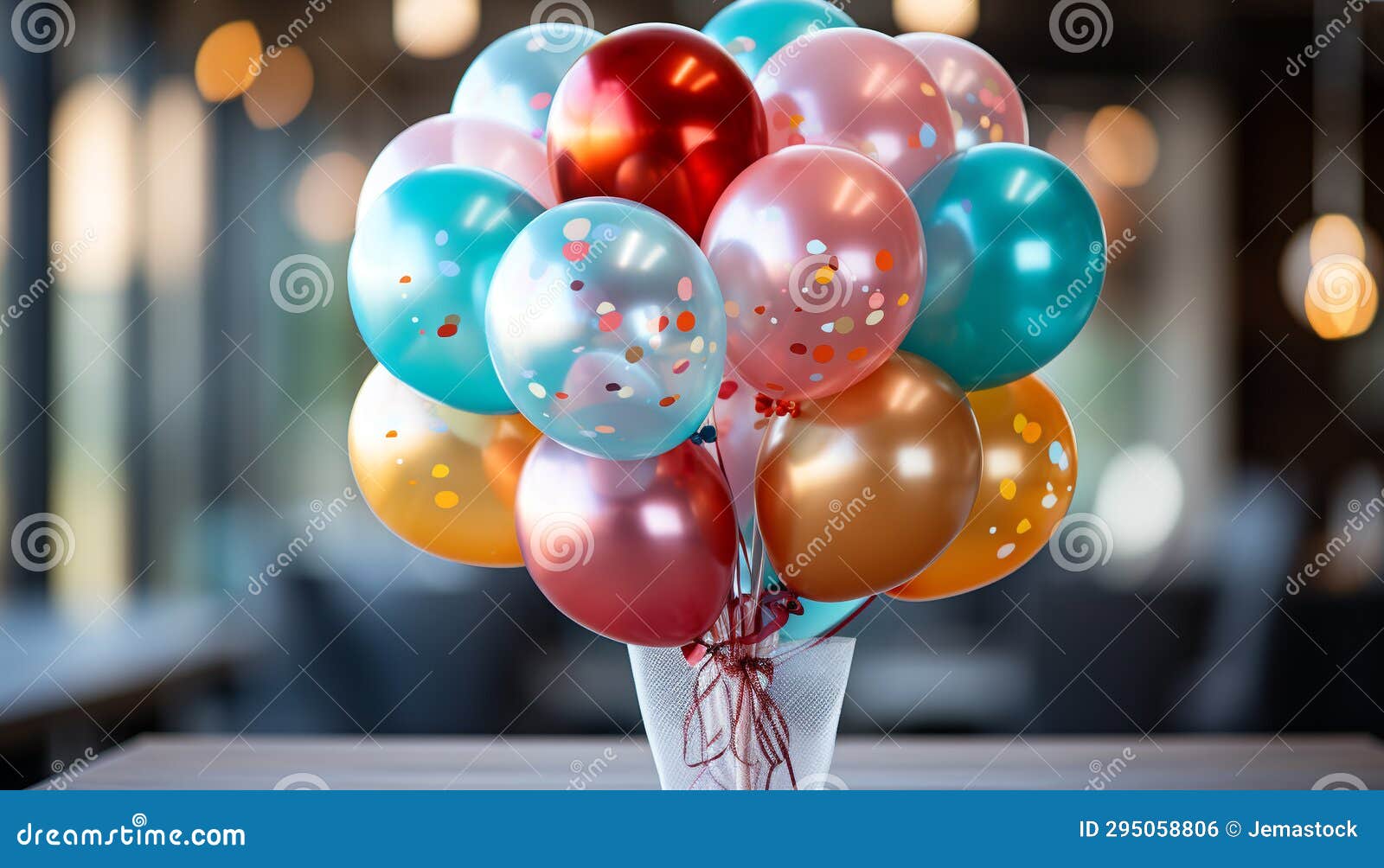 A Joyful Celebration With Colorful Balloons Flying In The Background