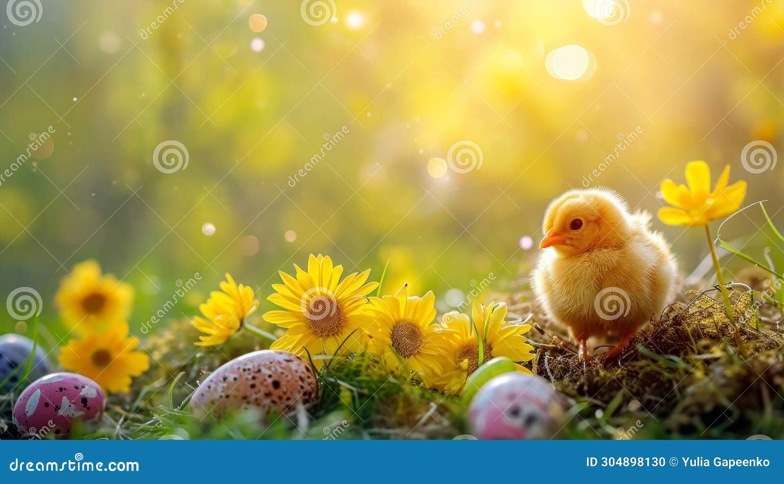 Joyful Celebration. Lively Easter Scene With Space For Promotions Stock ...