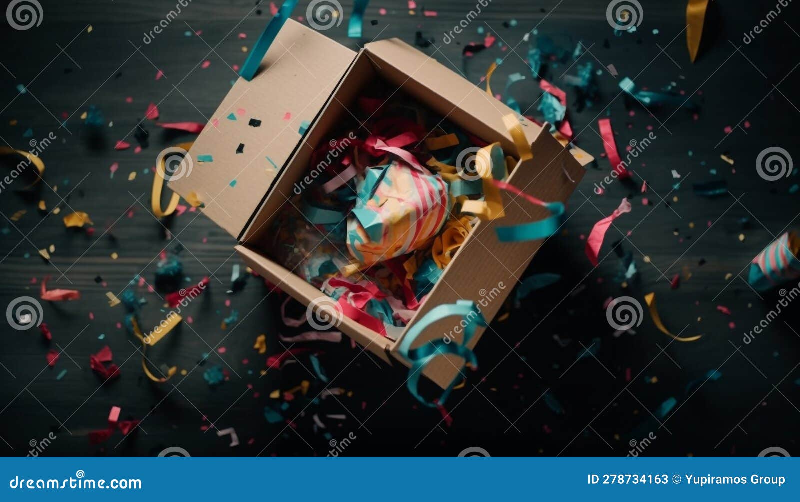 Joyful Chaos Confetti, Streamers, and Balloons Exploding in Celebration ...