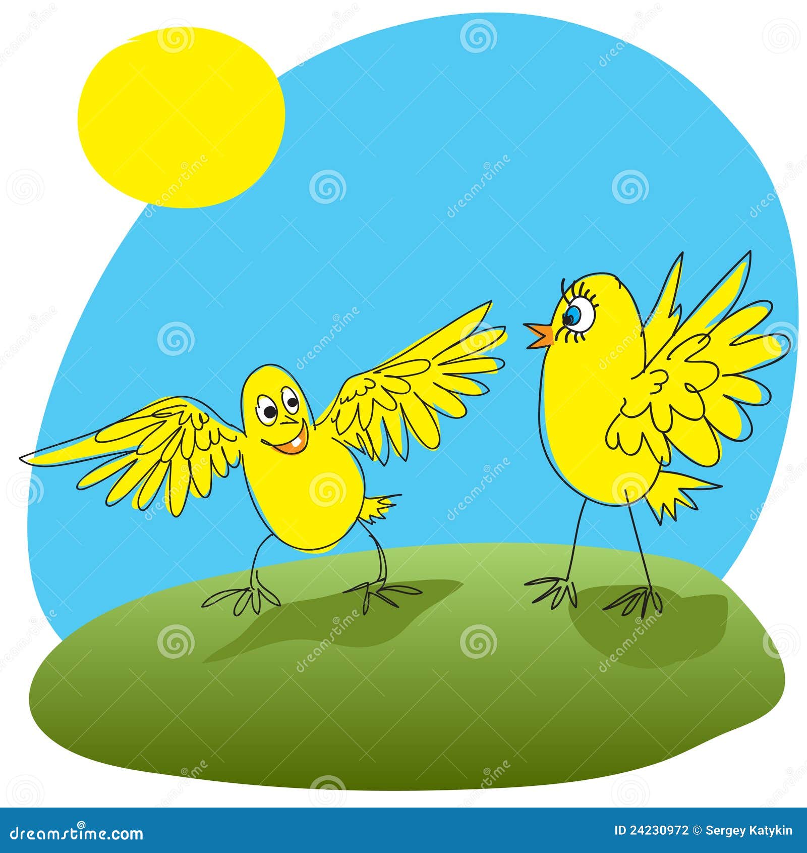 Joyful Chicken Welcomed Friend. Stock Vector - Illustration of holiday ...