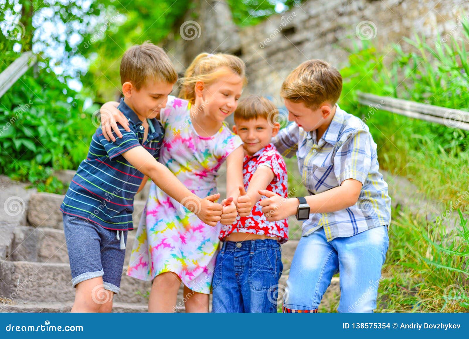 Joyful Children Playing in the Park Stock Photo - Image of walk ...
