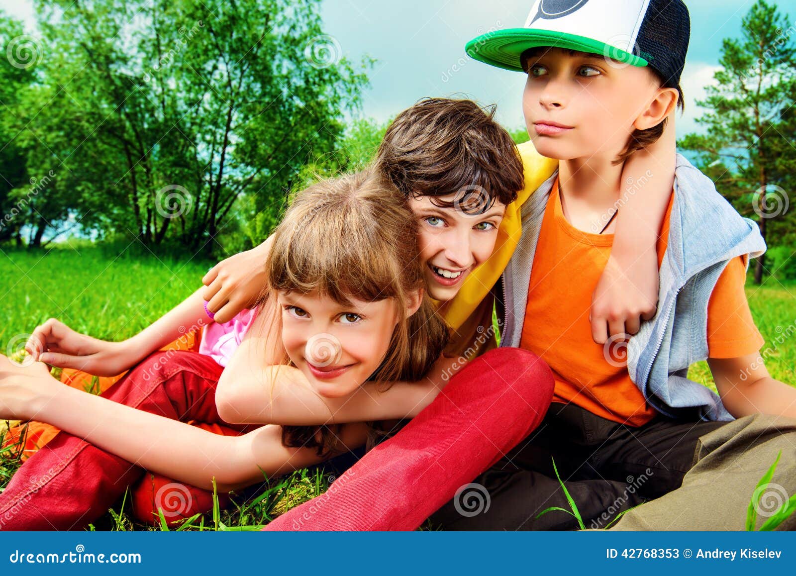 Joyful children stock image. Image of nature, casual - 42768353