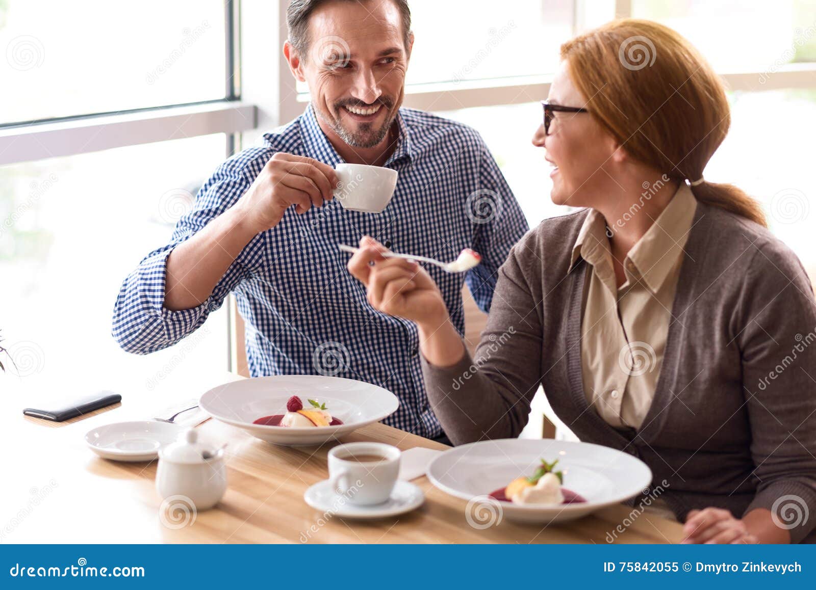 Joyful Colleagues Having a Lunch Stock Image - Image of glad, emotion ...