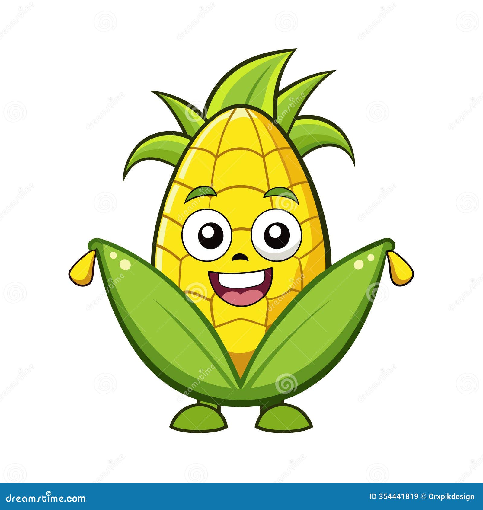 Joyful Corn Character with Playful Traits Stock Vector - Illustration ...