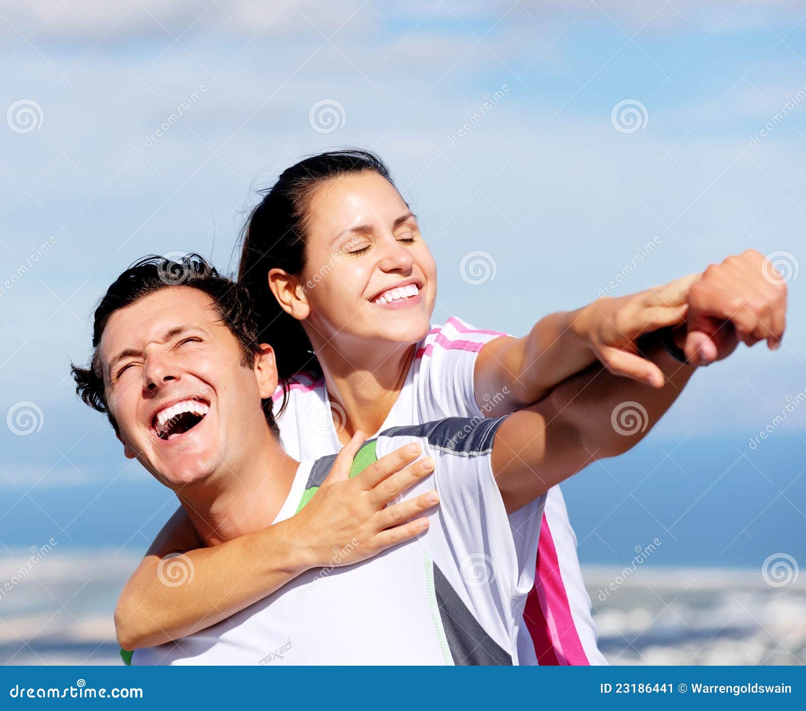 Joyful couple laughing stock image. Image of attractive - 23186441