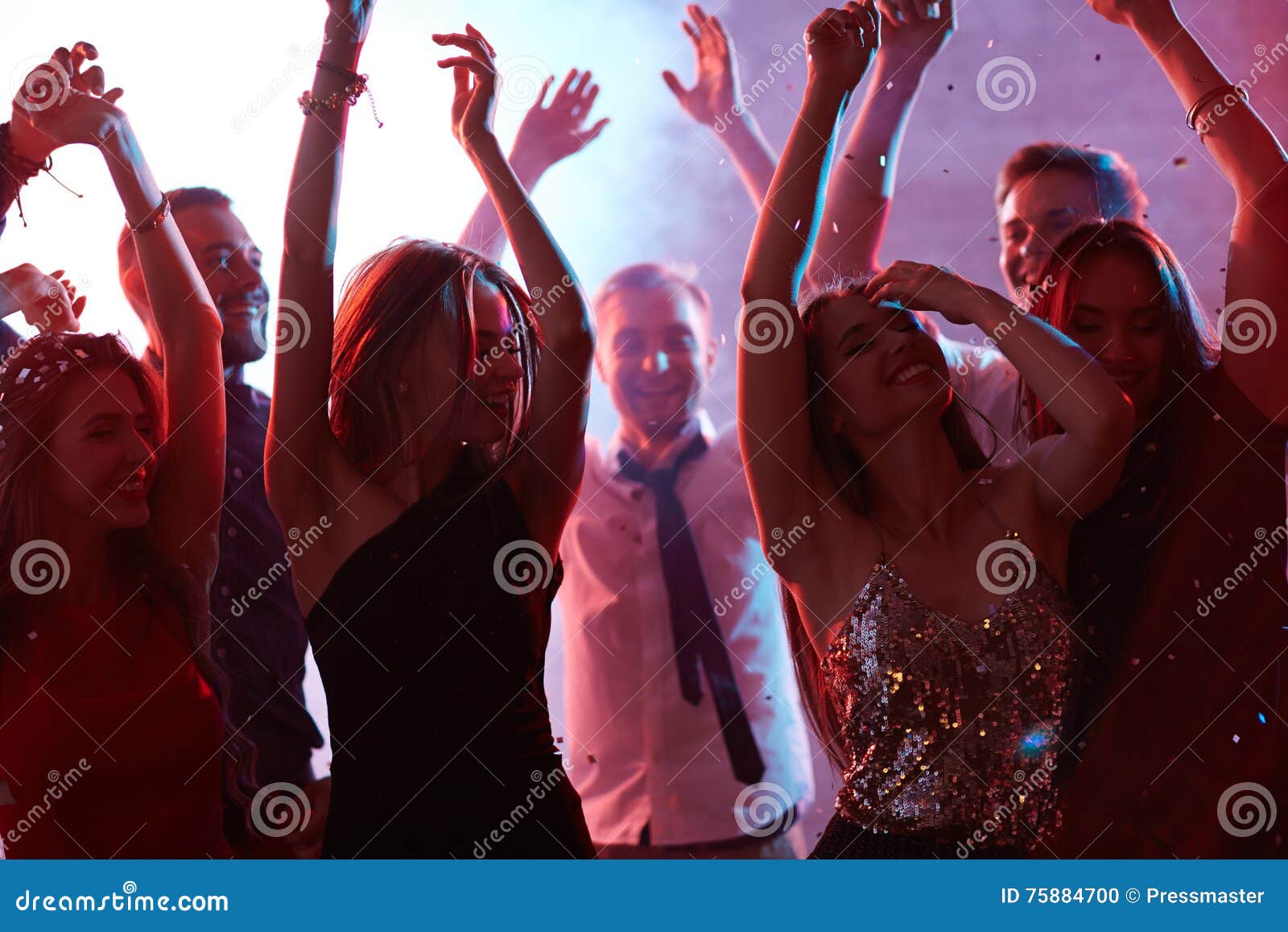 Joyful dancers stock photo. Image of clubber, group, energetic - 75884700