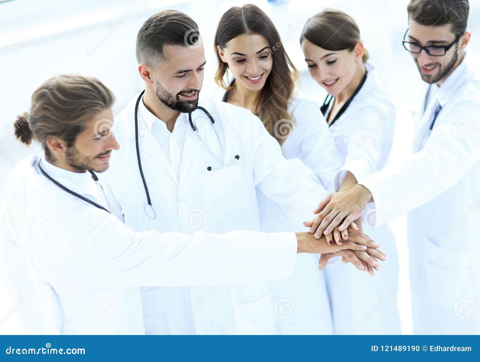 Joyful Doctors are Proud of Their Teamwork Stock Photo - Image of ...