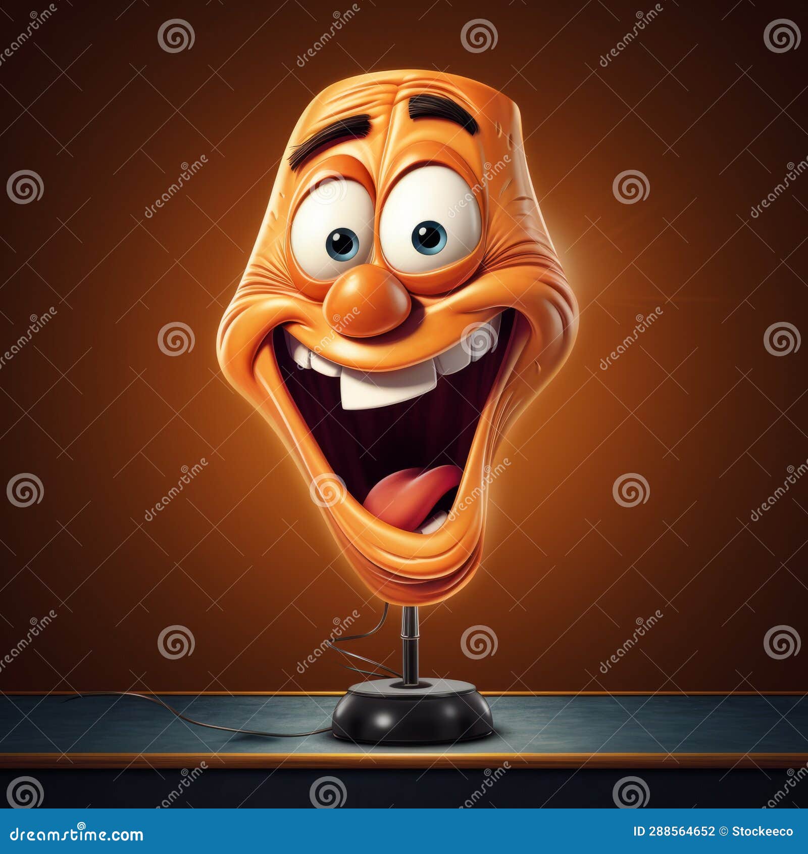 Joyful and Dramatic 3d Rendered Cartoon Character Lamp Stock ...