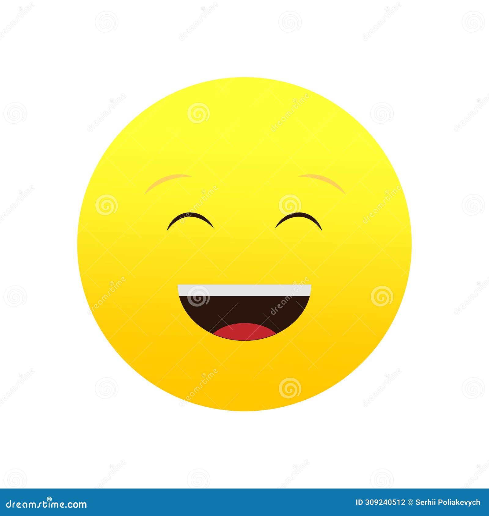 Joyful Emoji with Smiling Eyes. Happy Expression. Vector Illustration ...