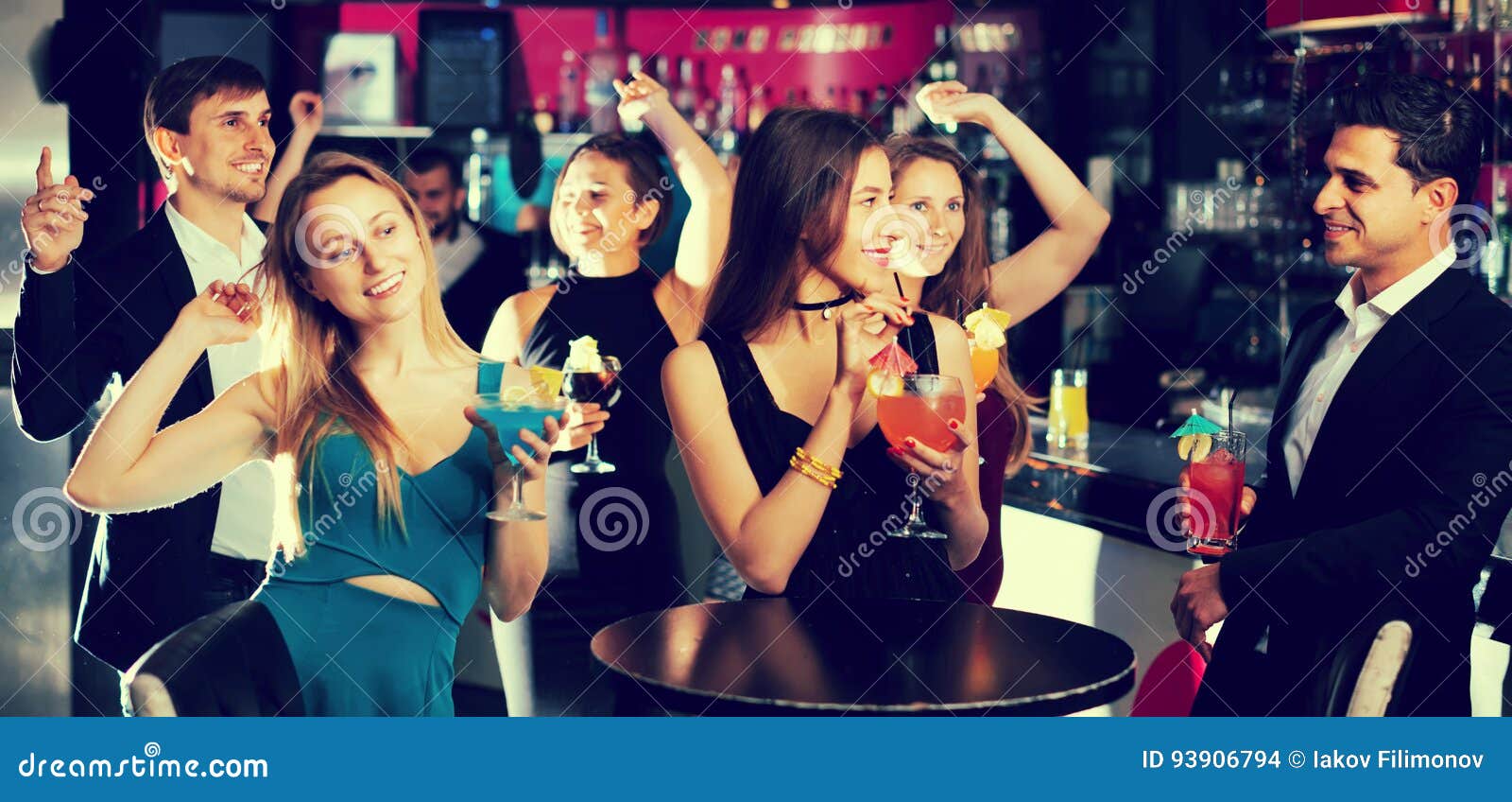 Joyful Employees Dancing on Corporate Party Stock Photo - Image of ...