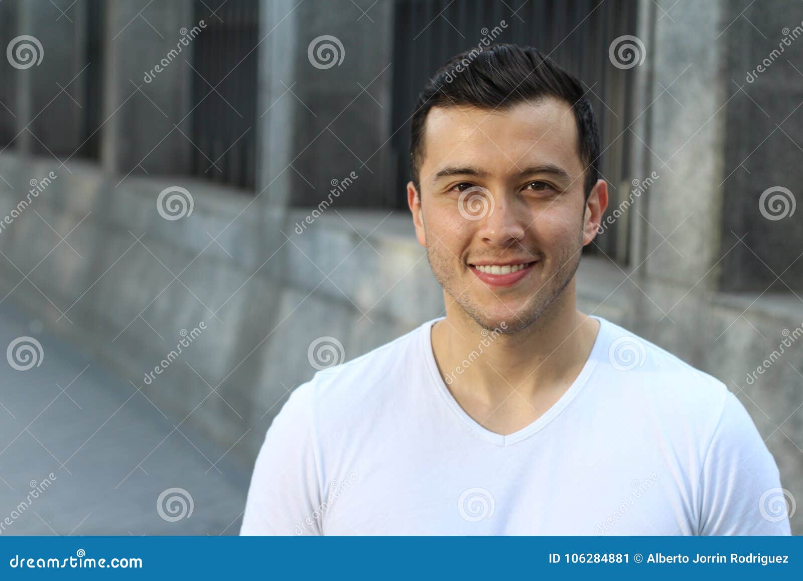 Joyful Ethnic Male Smiling Isolate with Copy Space Stock Image - Image ...