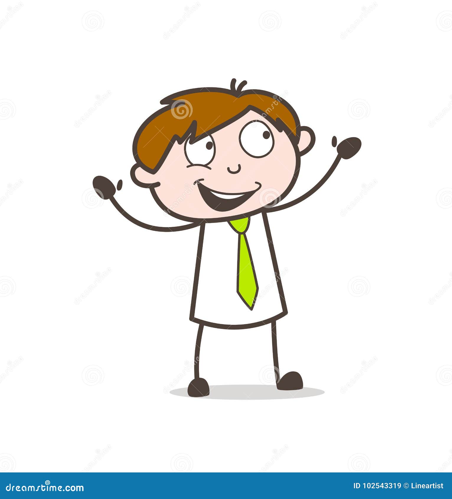 Joyful Excited Office Worker Vector Illustration Stock Illustration ...