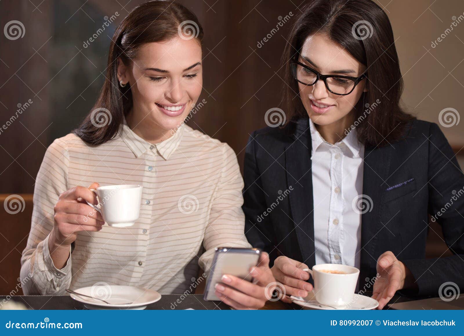 Joyful Female Colleagues Having a Break Stock Image - Image of ...