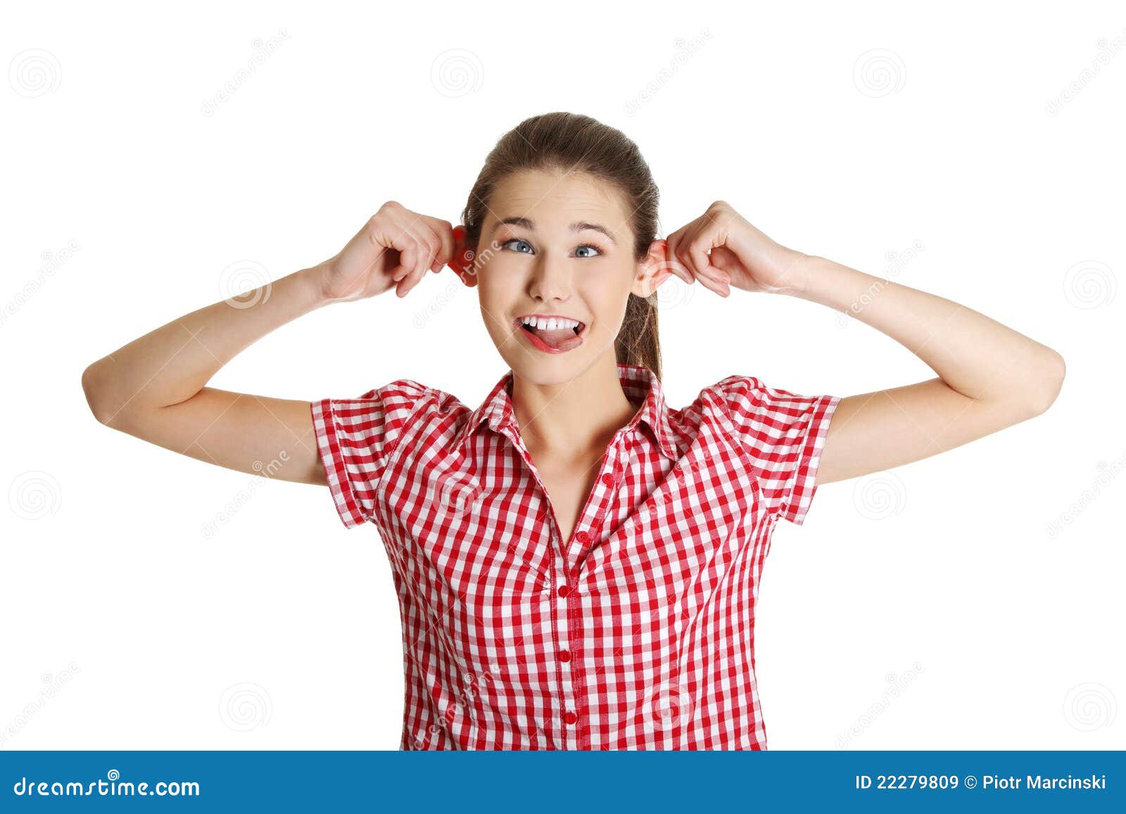 Joyful Female Teen Making a Face. Stock Image - Image of person ...