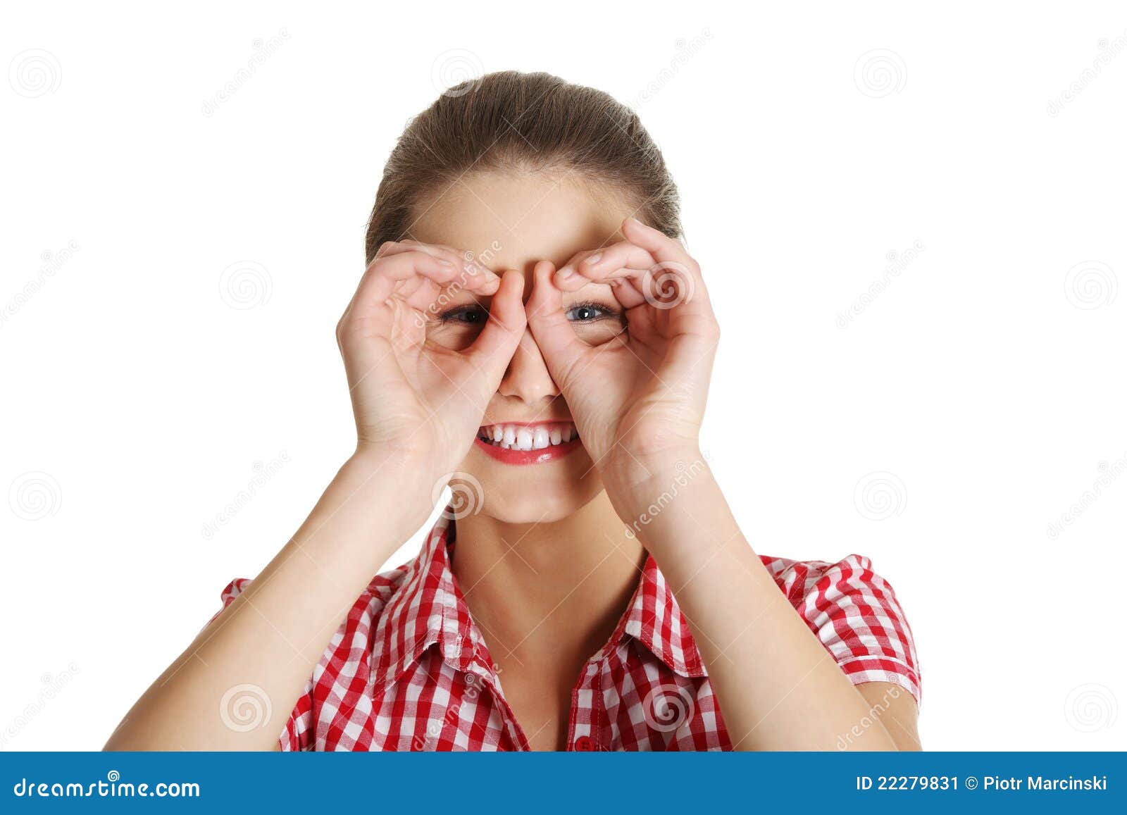 Joyful Female Teen Making a Face. Stock Image - Image of face ...