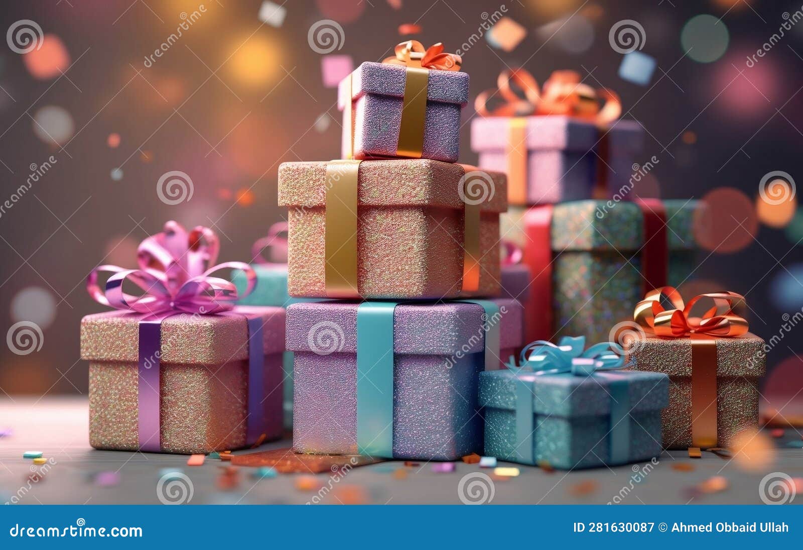 Joyful Gift Stack: Birthday Celebration GIF, Generative AI Stock ...