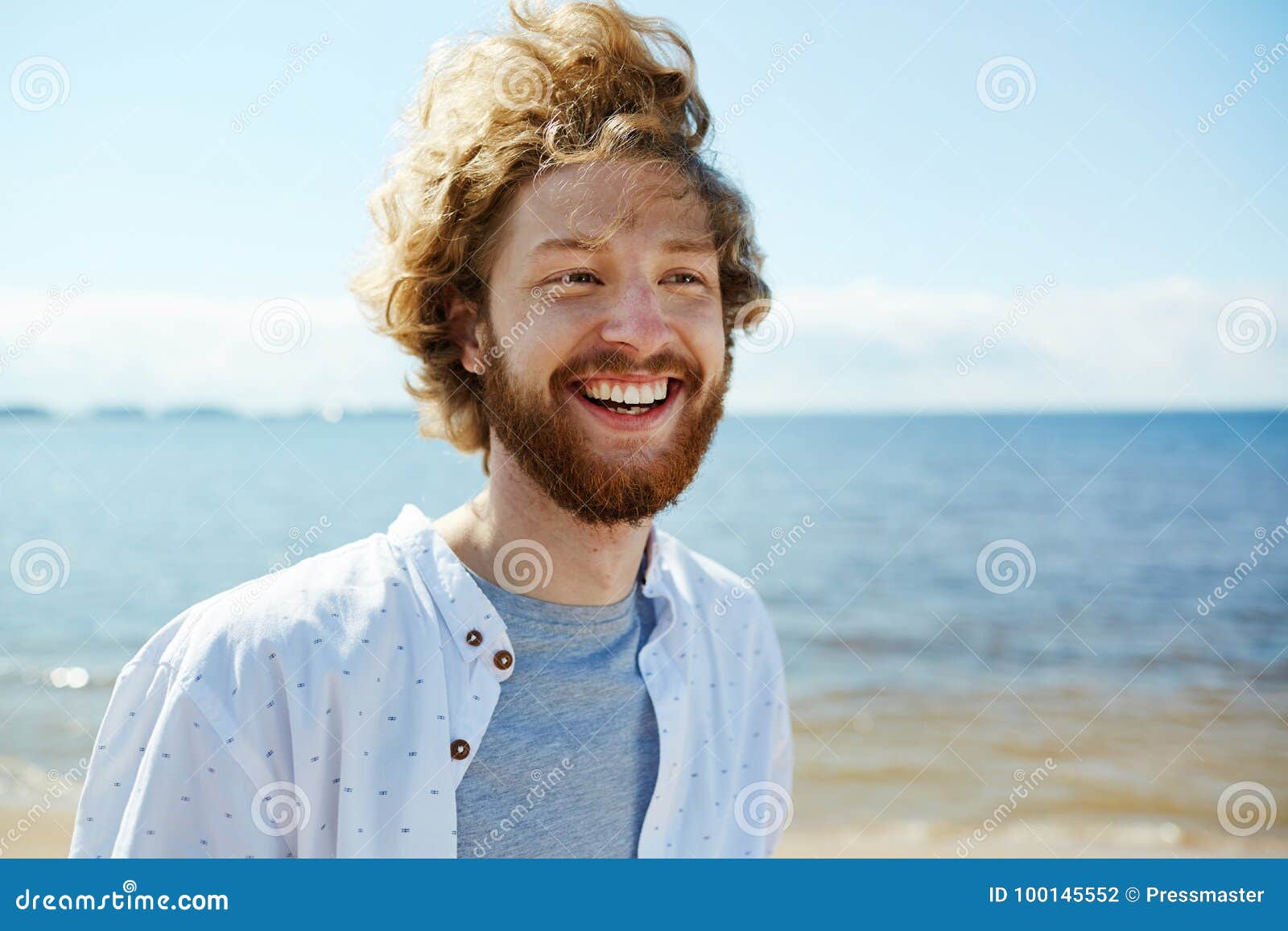 Joyful guy stock photo. Image of windy, adult, sunny - 100145552