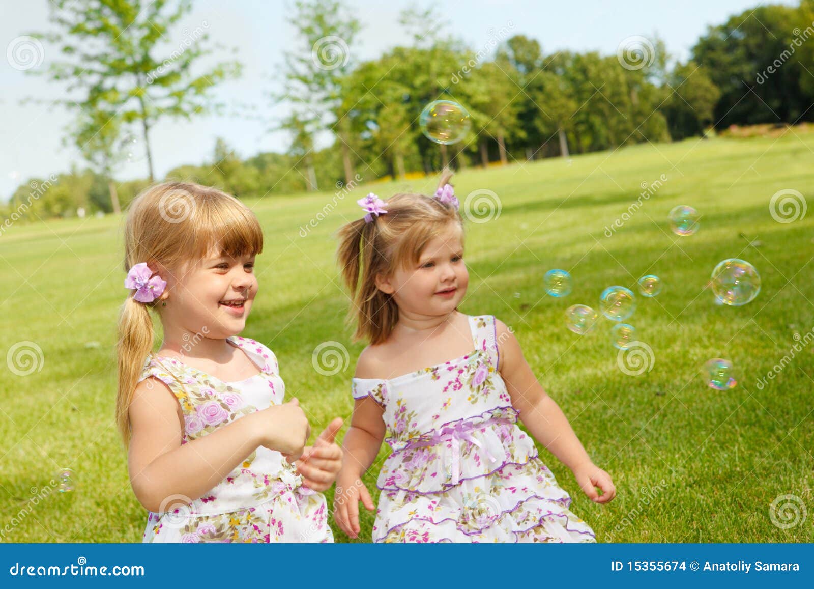 Joyful kids stock photo. Image of garden, girl, playful - 15355674