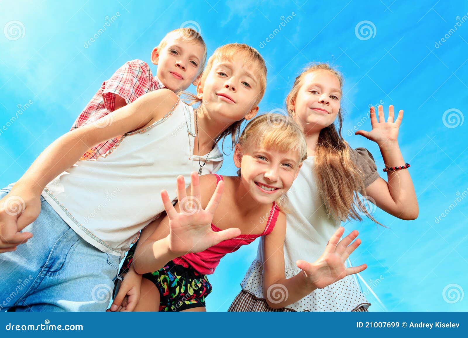 Joyful kids stock image. Image of faces, happiness, girls - 21007699