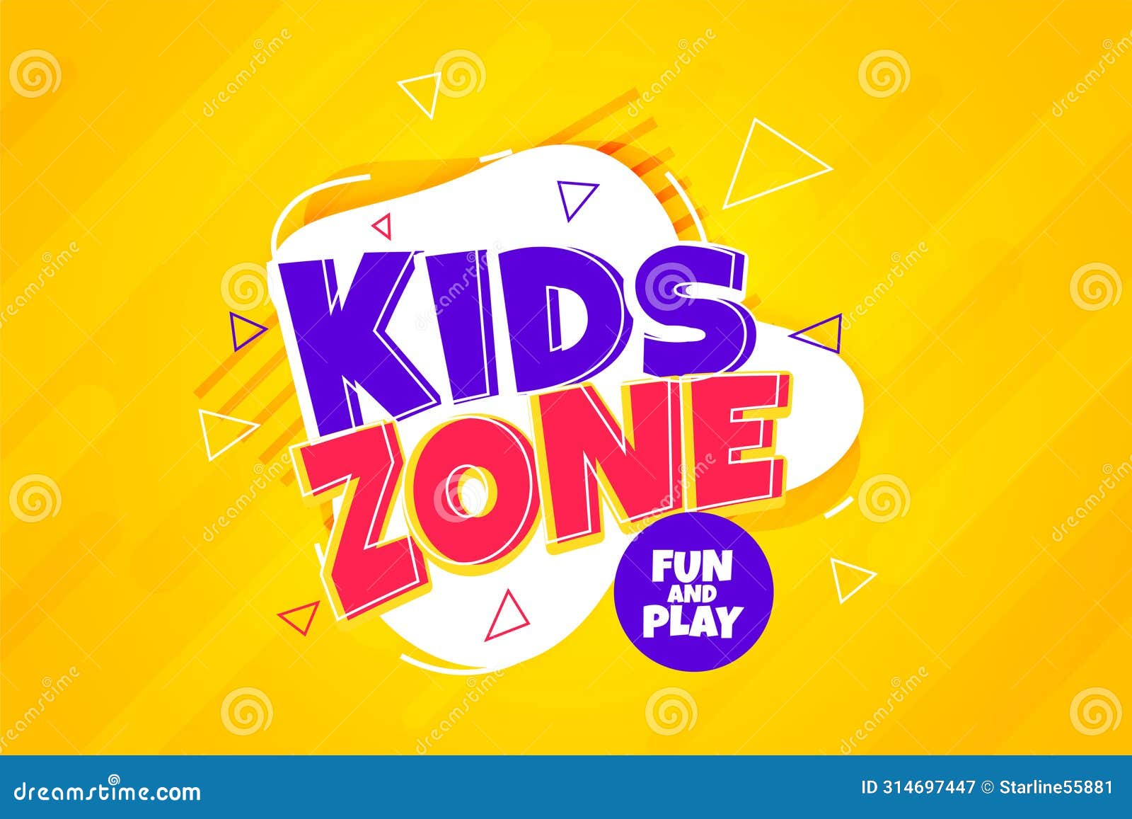 Joyful Kids Fun Zone Banner for Children Playroom Stock Vector ...