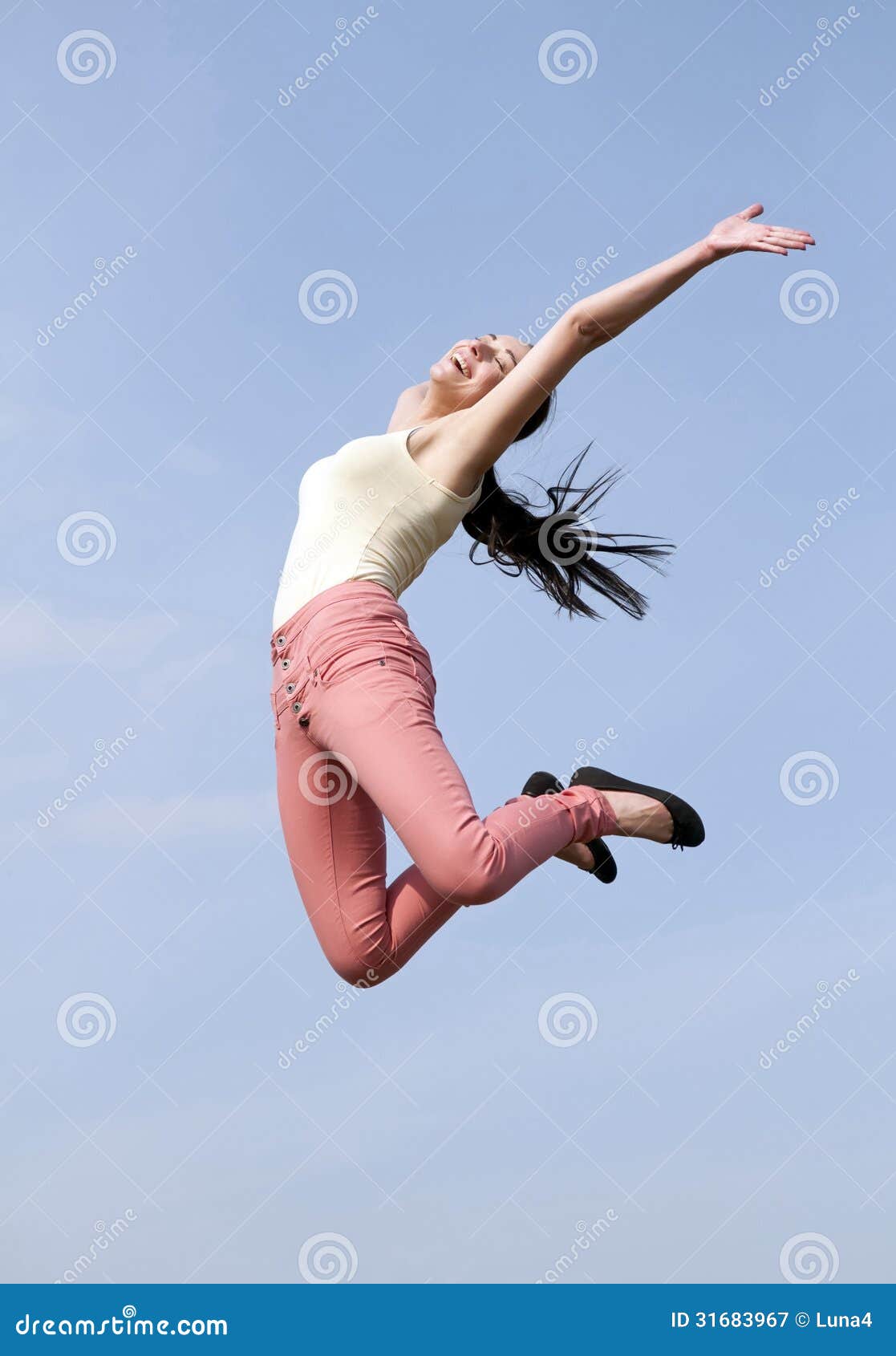 Joyful leap stock image. Image of highspirited, flying - 31683967