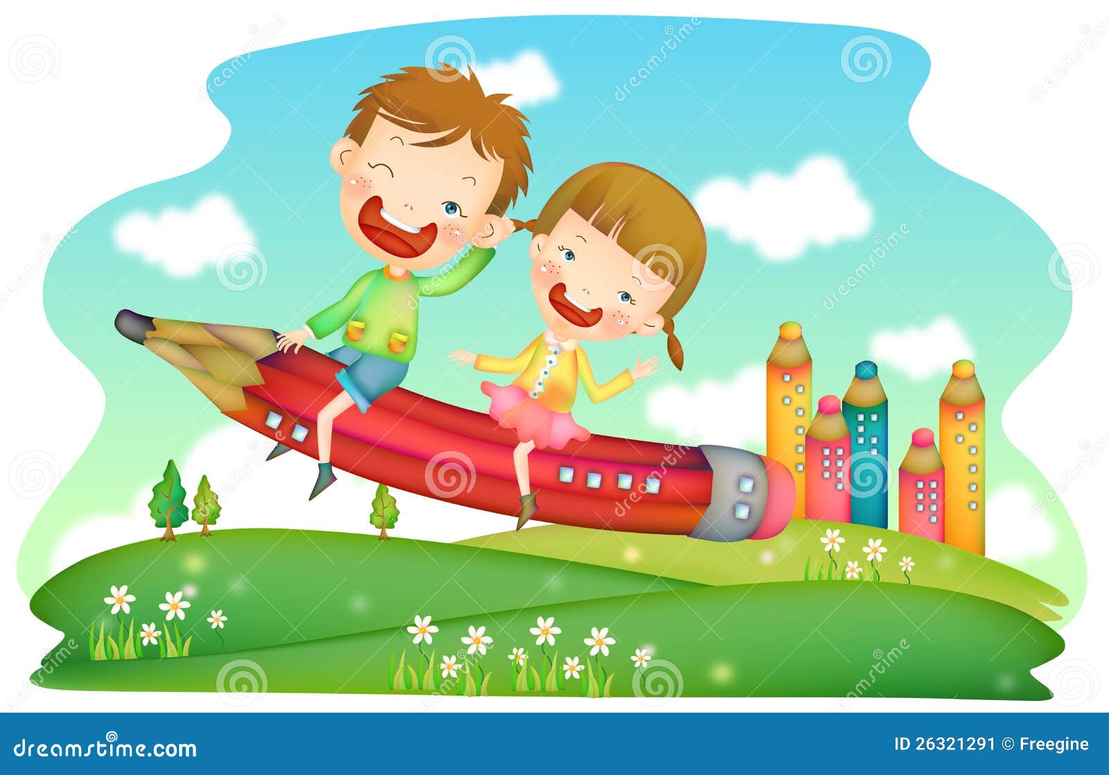 Joyful Life stock illustration. Illustration of imagination - 26321291