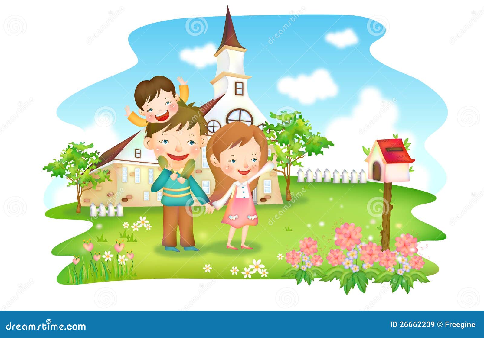 Joyful Life stock illustration. Illustration of mother - 26662209