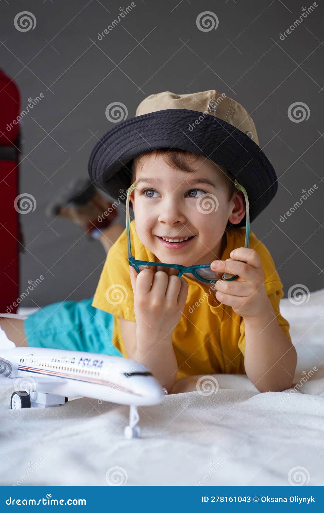 A Joyful Little Boy Waiting for a Summer Vacation. Stock Image - Image ...