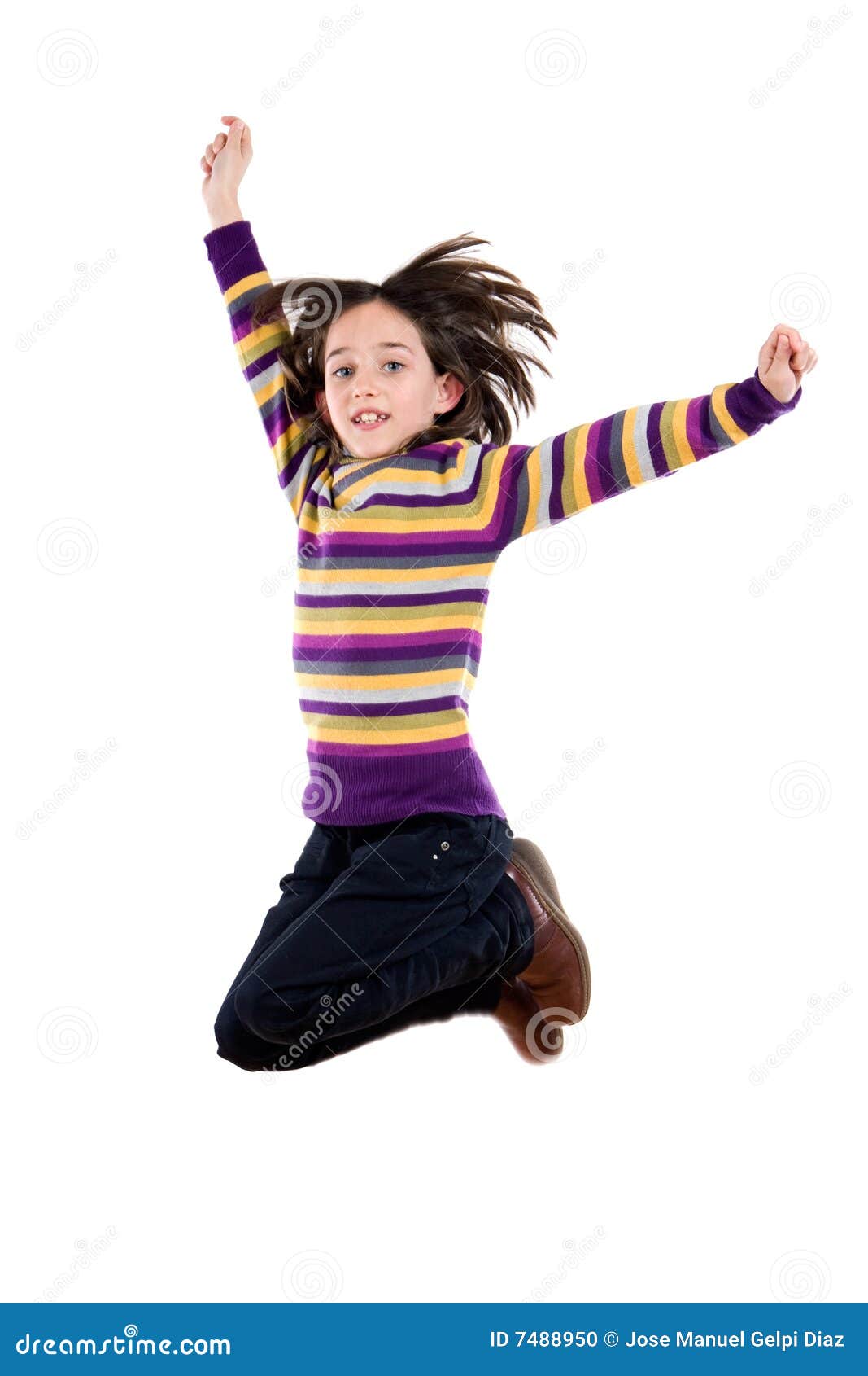 Joyful Little Girl Jumping Stock Photography | CartoonDealer.com #7379192