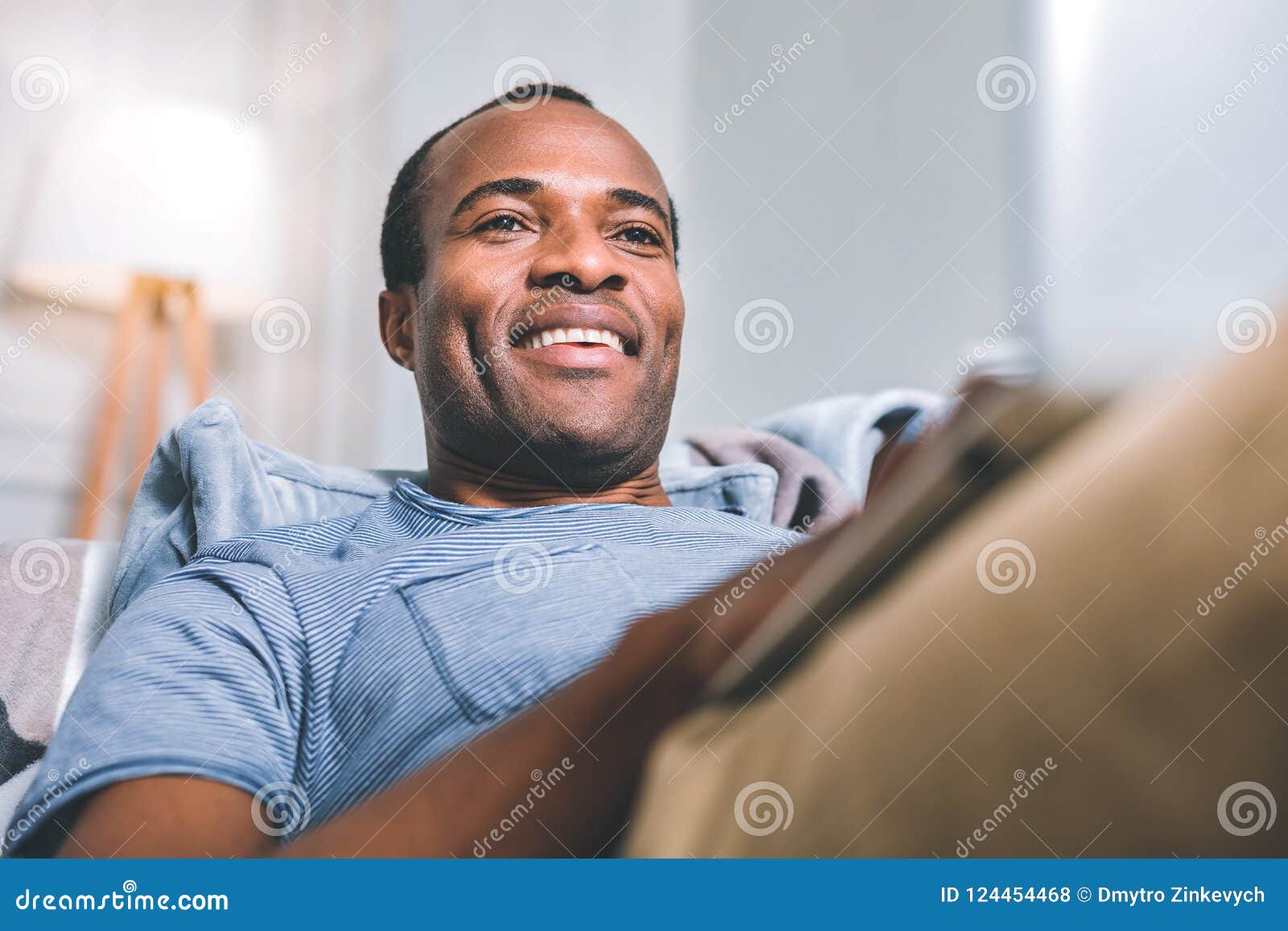 Joyful Man Thinking about Future Plans Stock Photo - Image of relaxing ...