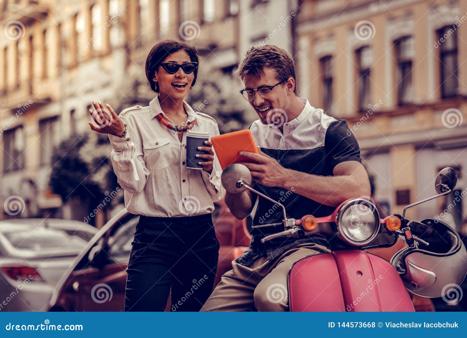 Joyful Nice People Having a Pleasant Conversation Stock Photo - Image ...