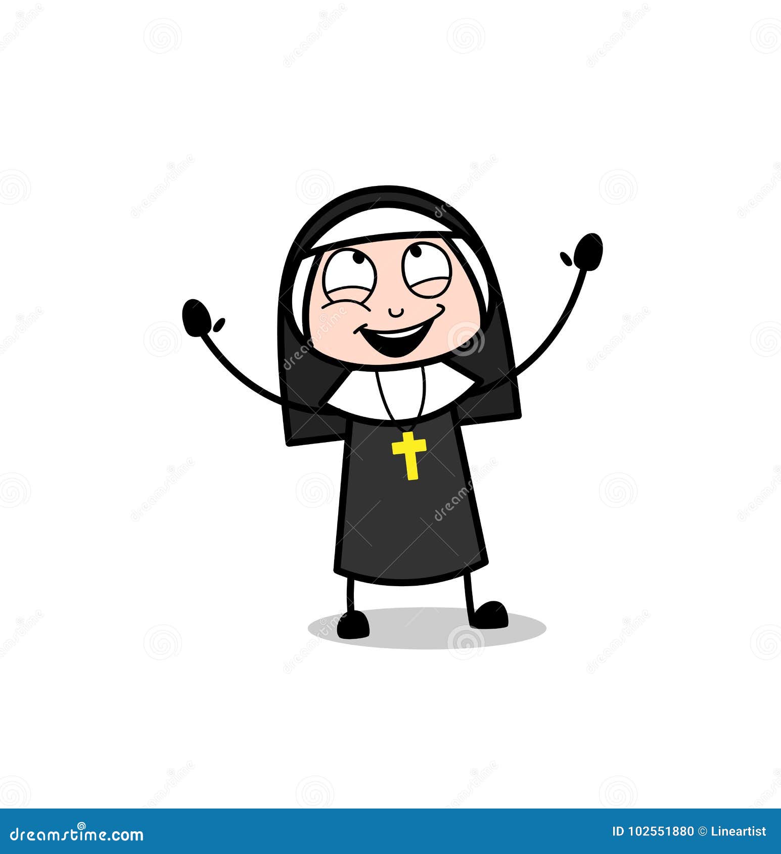 Joyful Nun Laughing Expression Vector Stock Illustration - Illustration ...
