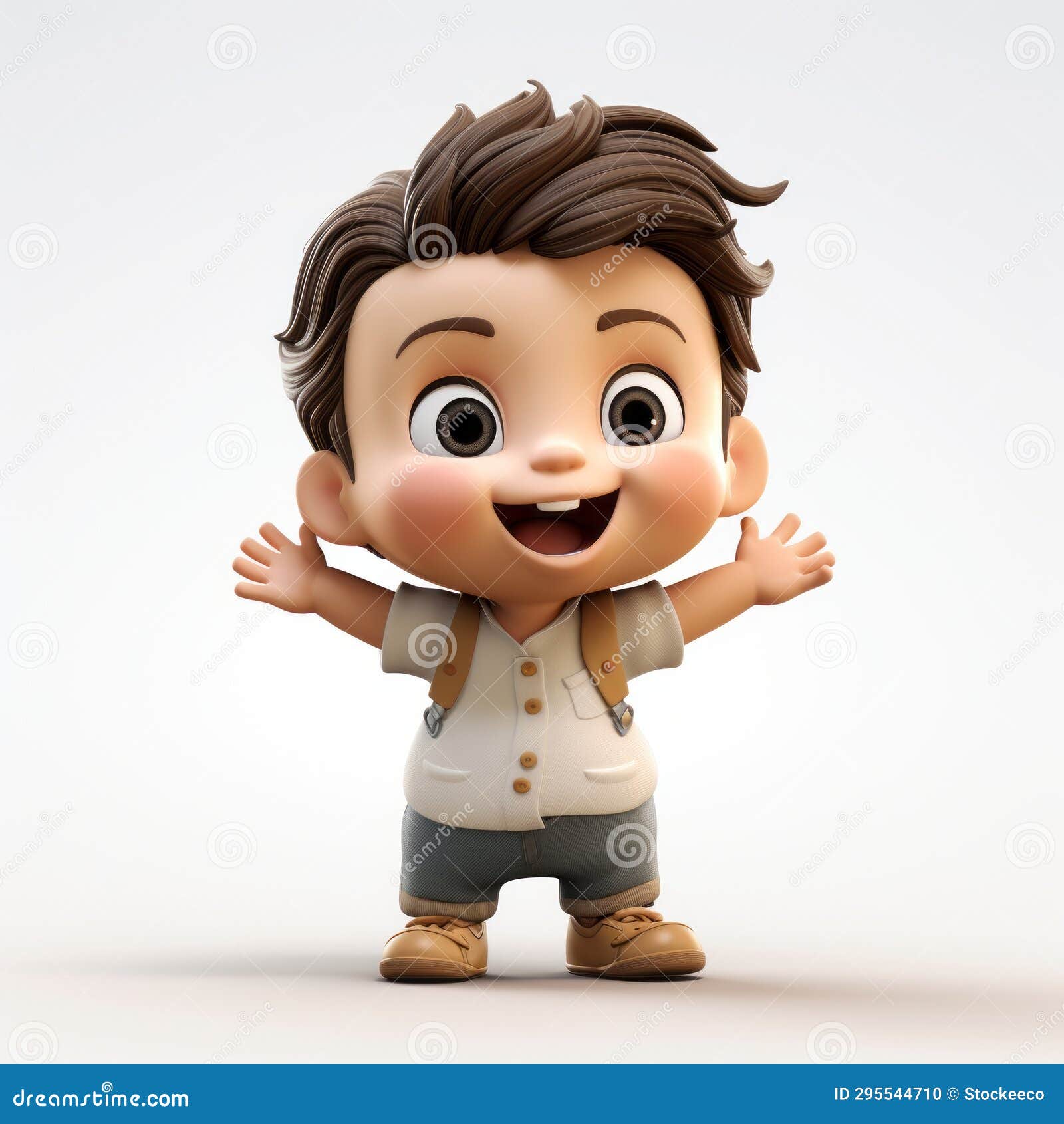 Joyful and Optimistic 3d Animated Character for Child Animations Stock ...
