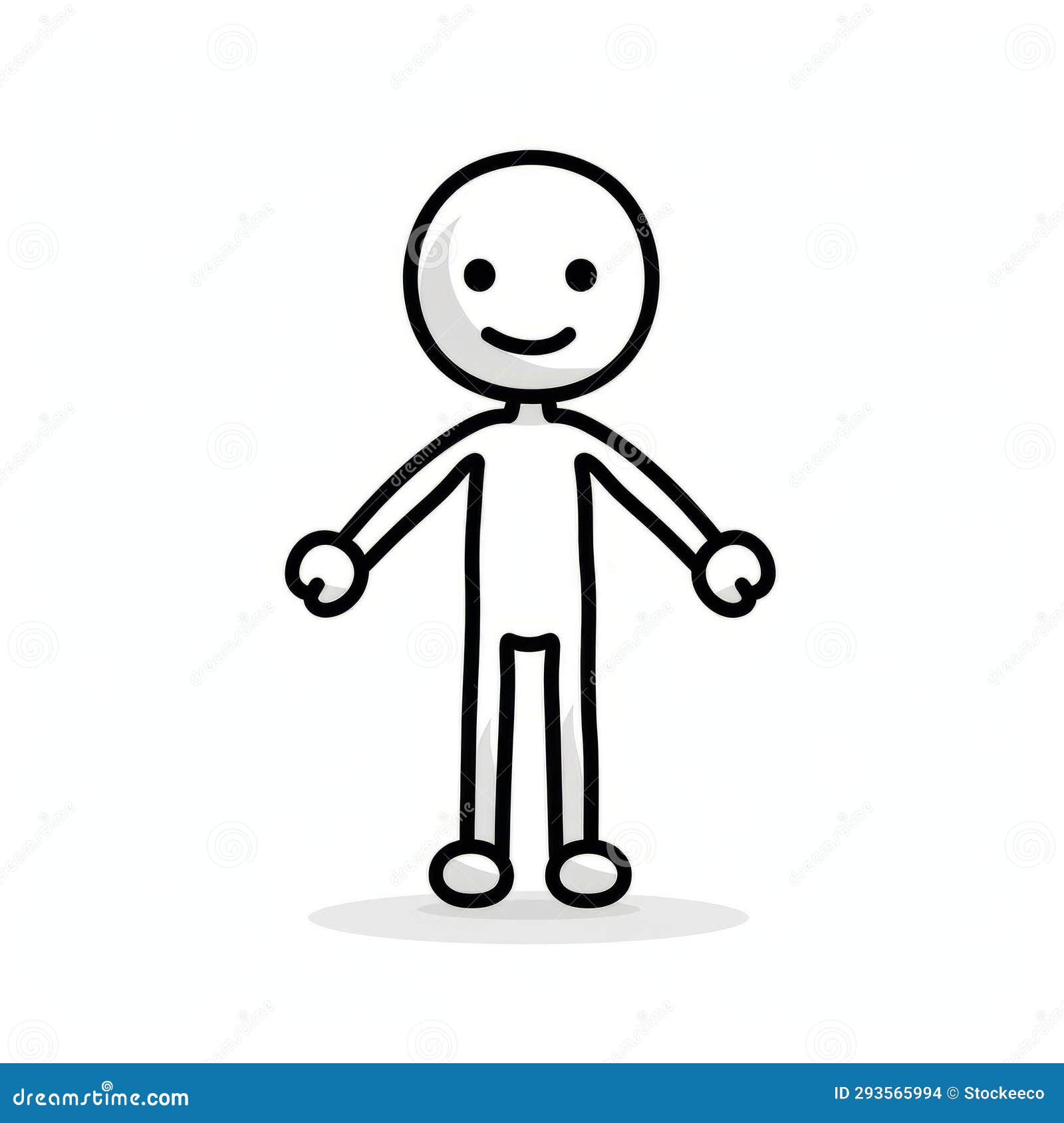 Joyful and Optimistic Stick Figure Vector Illustration Stock ...