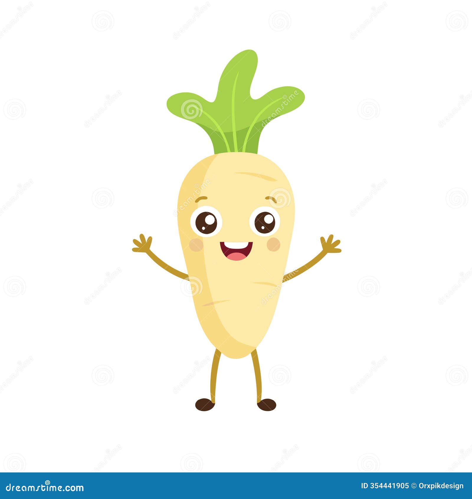 Joyful Parsnip Character with Playful Traits Stock Vector ...