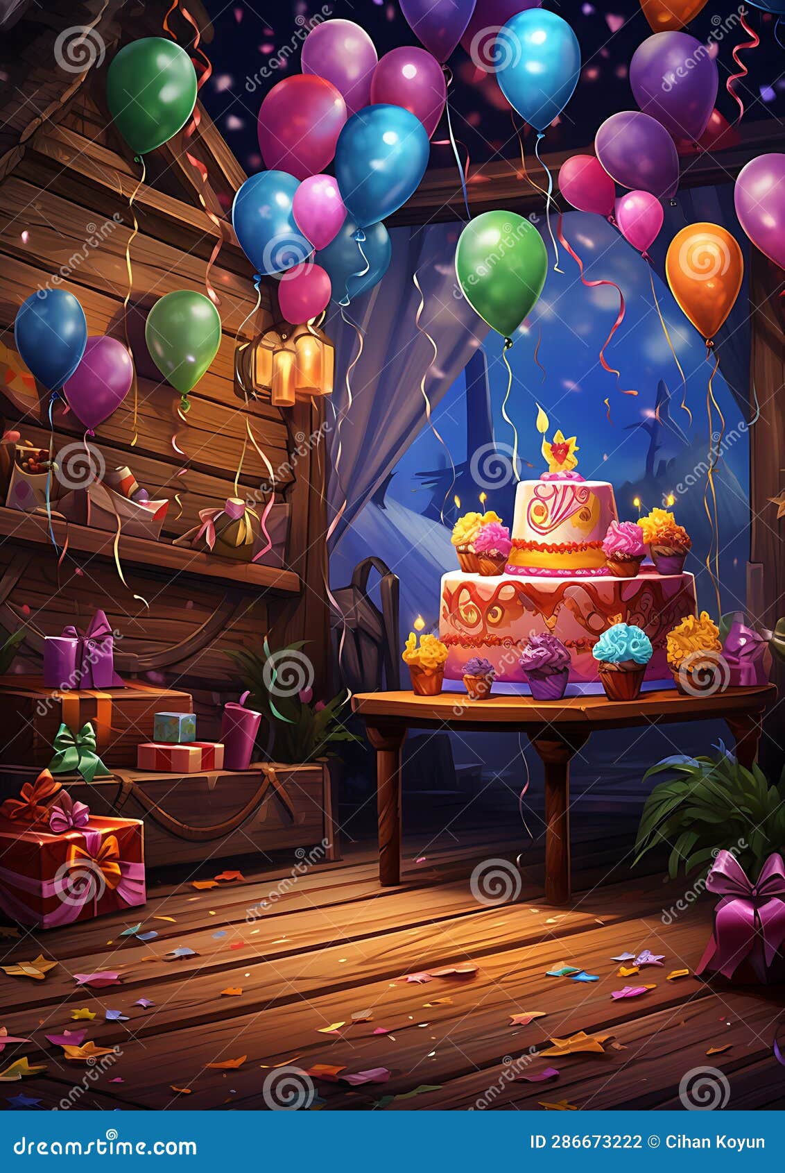 Joyful party illustrations stock illustration. Illustration of night ...